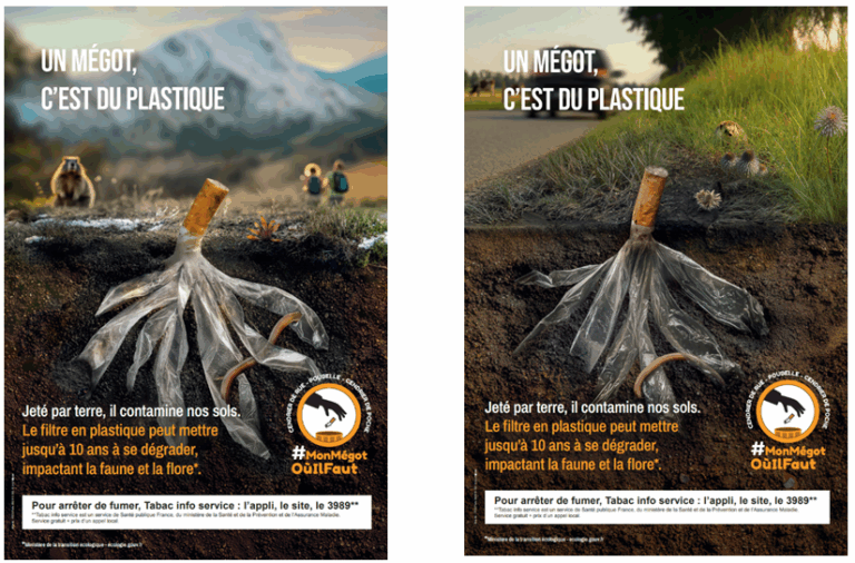 Campagne Alcome - Un mégot c'est un plastique - ANEL